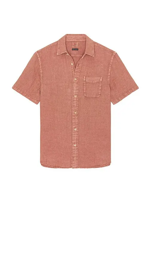Faherty Brand Palma Linen Shirt In Pink - Cedar Rose