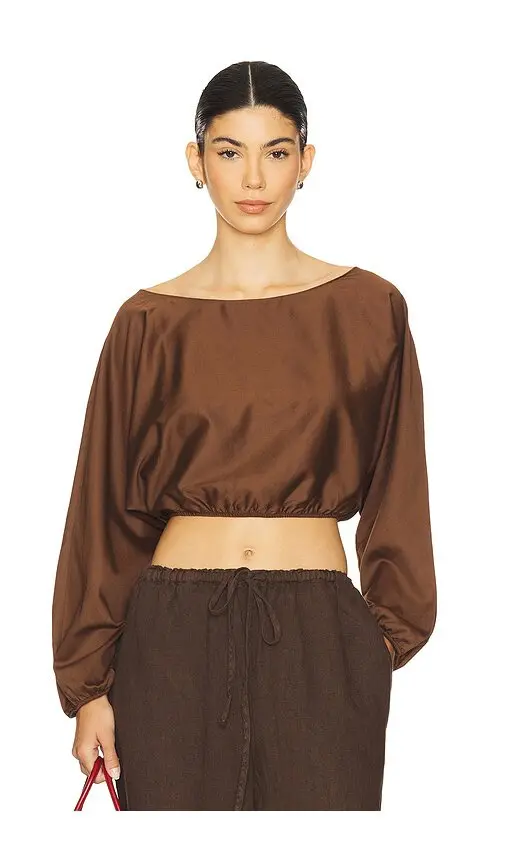 LESET Yoko Blouson Top - Chocolate
