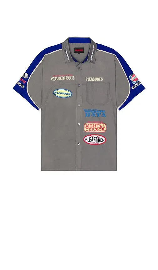 PLEASURES Terror Button Up Shirt - Grey