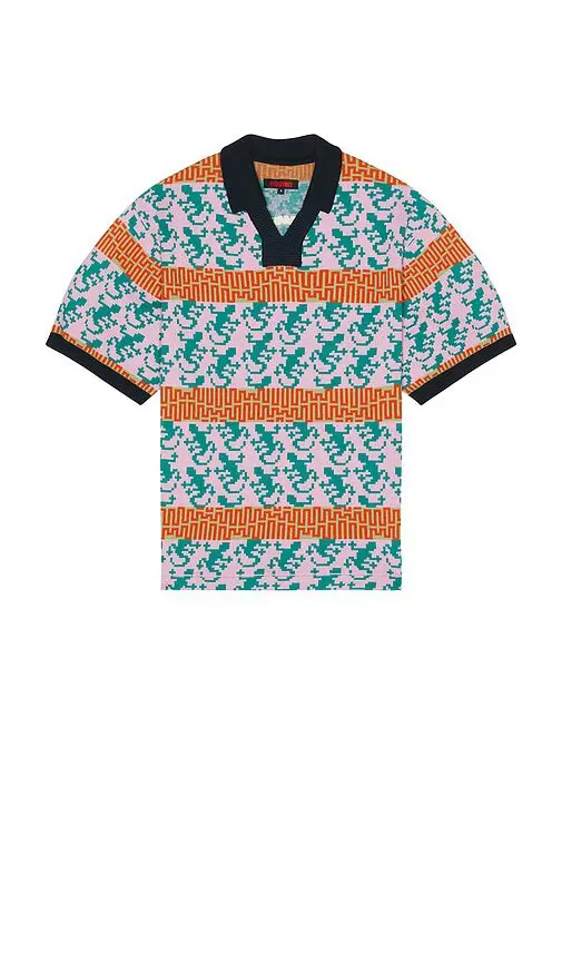 PLEASURES Gecko Jacquard Polo In Lavender - Multi