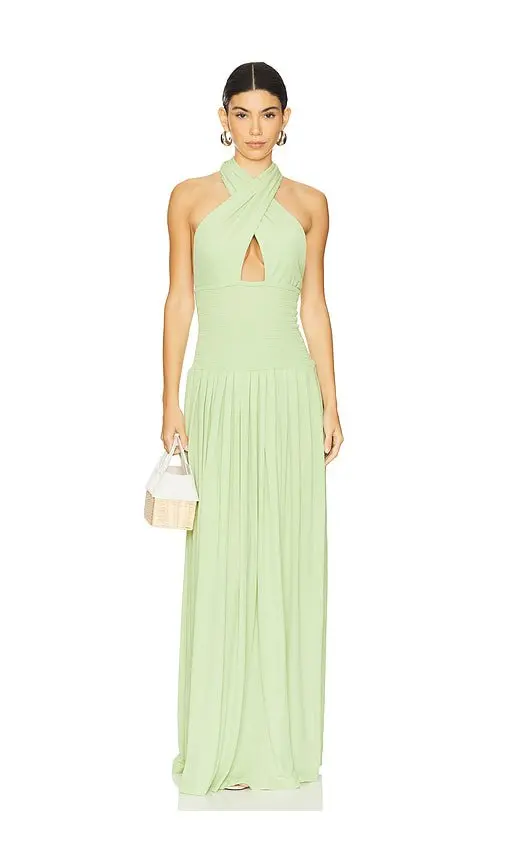 OW X Rhea Maxi Dress - Pear Green