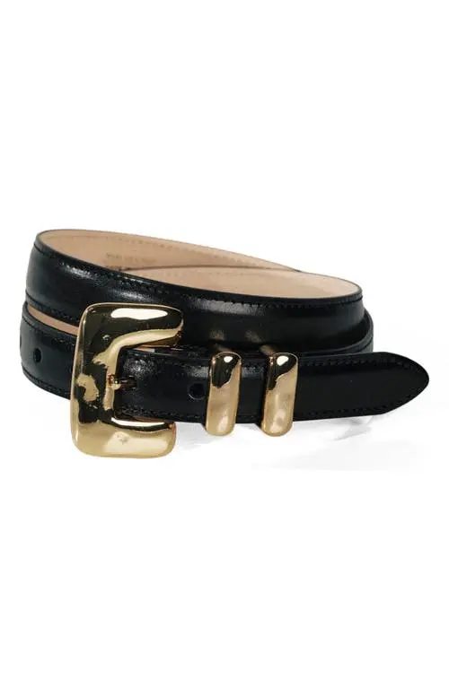 DEHANCHE Tetra Leather Belt - Black/ Gold