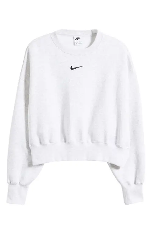 Nike Phoenix Fleece Crewneck Sweatshirt - Birch Heather/black