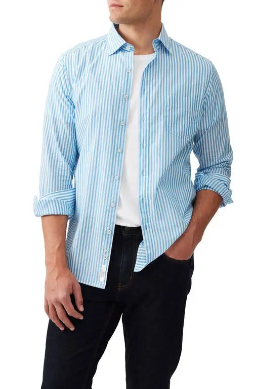 Rodd & Gunn Ferry Landing Sports Fit Stripe Button-up Shirt - Azure