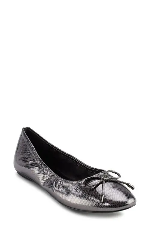 Karl Lagerfeld Paris Velma Metallic Ballet Flat - Dark Slate