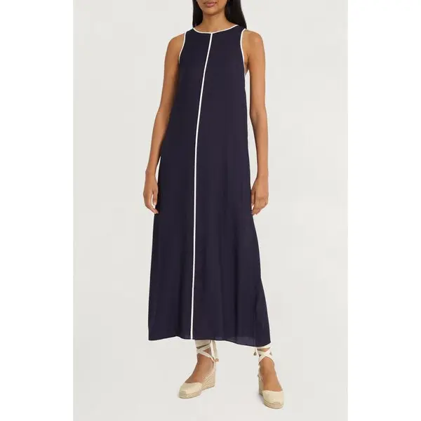 THE GOOD JOURNEY Contrast Piping Maxi Dress