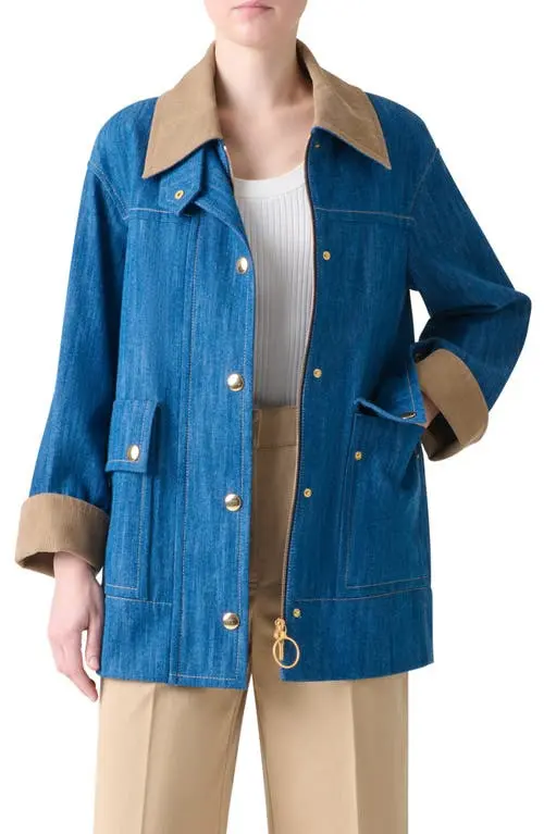 Akris Stretch Denim Chore Coat