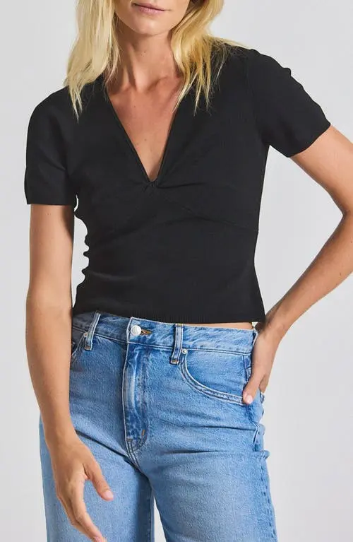 Derek Lam 10 Crosby Belle Short Sleeve Sweater - Black