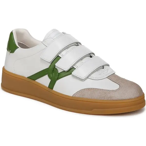 Veronica Beard Reagan Leather Sneakers - Lily/ Lemongrass