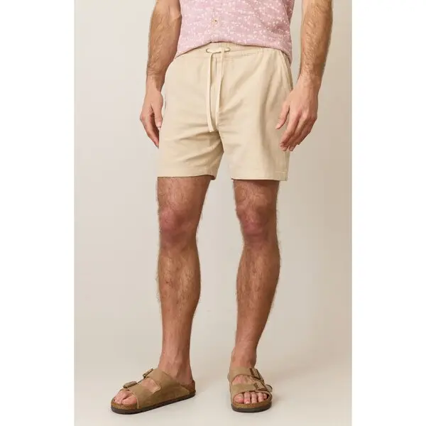 Marine Layer Saturday 6-inch Drawstring Beach Shorts - Sand