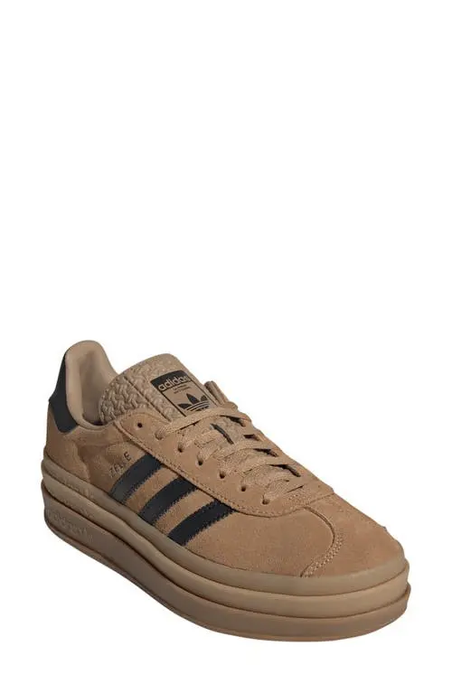 Adidas Gazelle Bold Platform Sneakers - Cardboard/black/gum