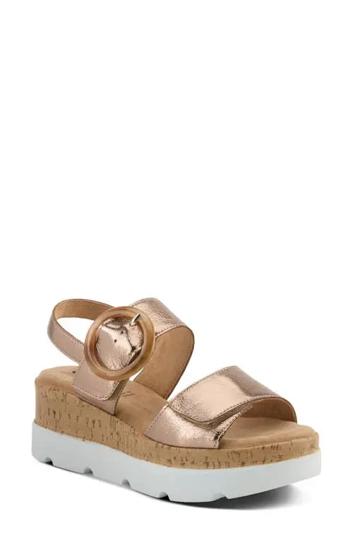 SPRING STEP SHOES Slingback Platform Sandals - Bronze