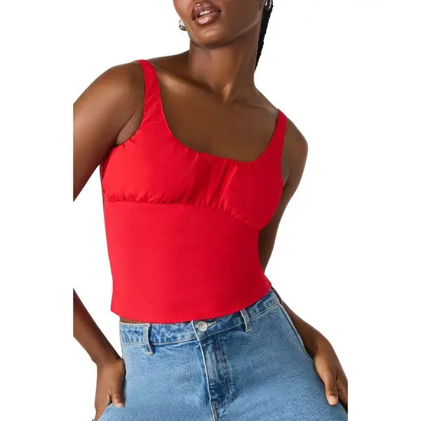 Steve Madden Luana Contrast Tank - Poppy Red