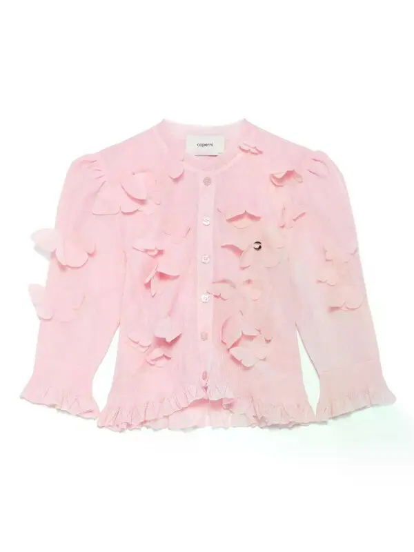 Coperni Butterfly-appliqué Fine-knit Cardigan