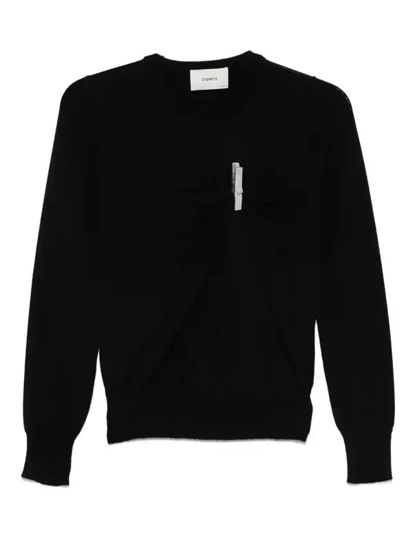 Coperni Clip-detail Fine-knit Jumper - Black