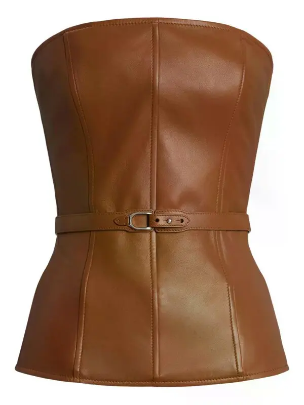 Ralph Lauren Buckle-detail Strapless Top - Brown