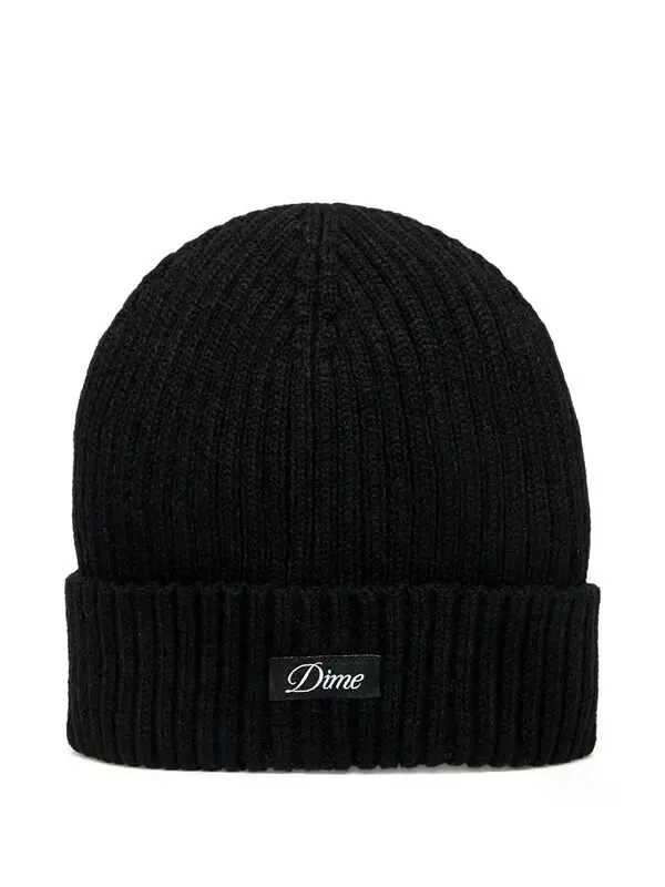 DIME Cursive Fold Beanie - Black