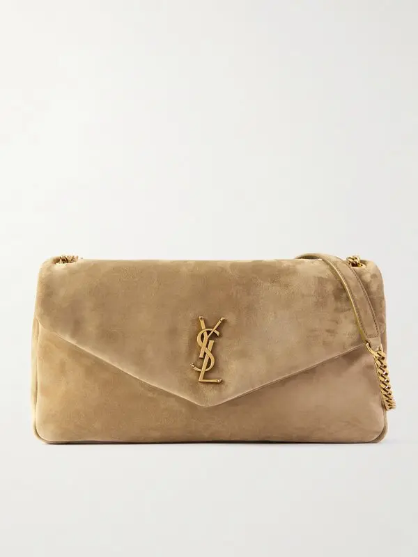 Saint Laurent Calypso Large Padded Shoulder Bag - Neutrals