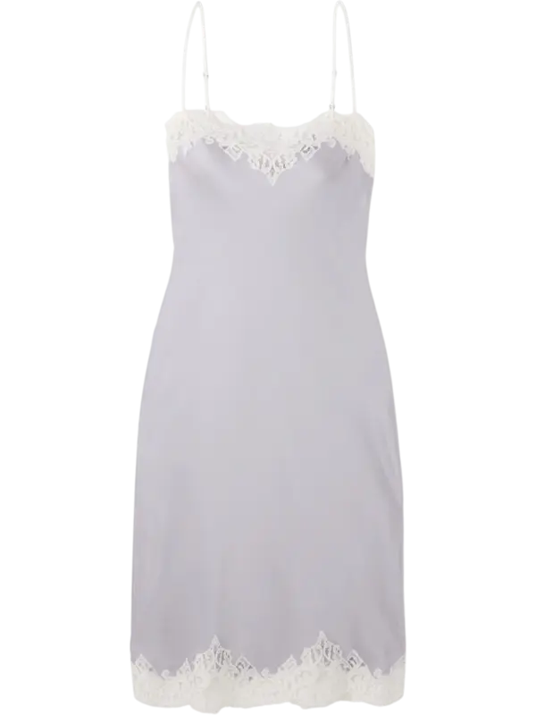 Stella McCartney Lace-trimmed Satin-crepe Dress - Purple