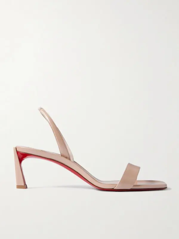 CHRISTIAN LOUBOUTIN O Condora 55 Leather Slingback Sandals - Neutrals