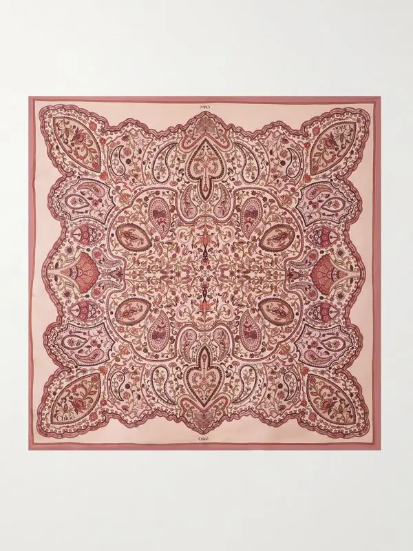 Chloé Paisley-print Silk-twill Scarf - Pink