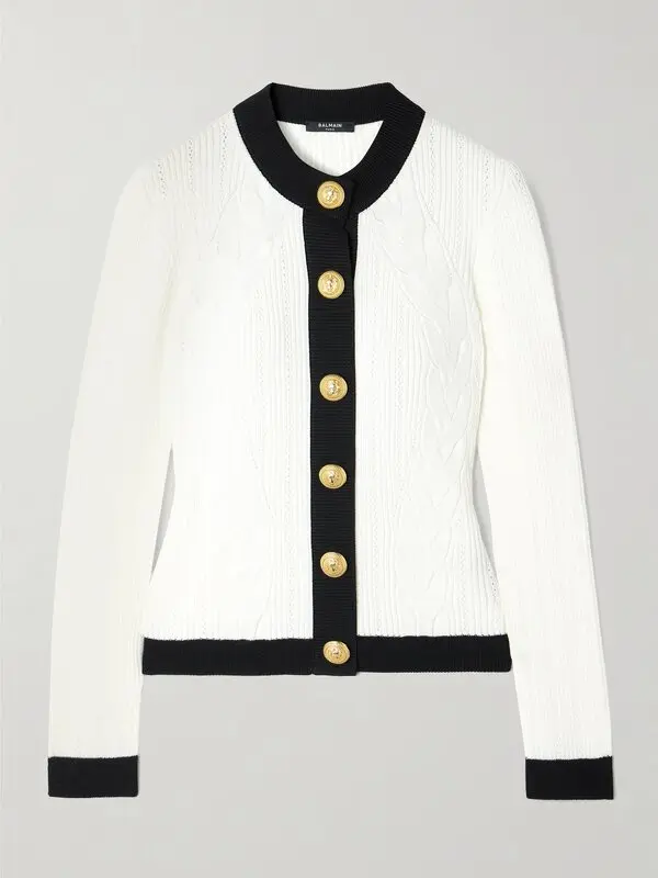Balmain Knitted Cardigan - White