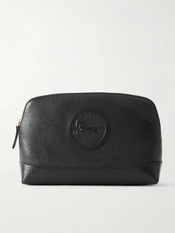 Chloé Appliquéd Textured-leather Pouch