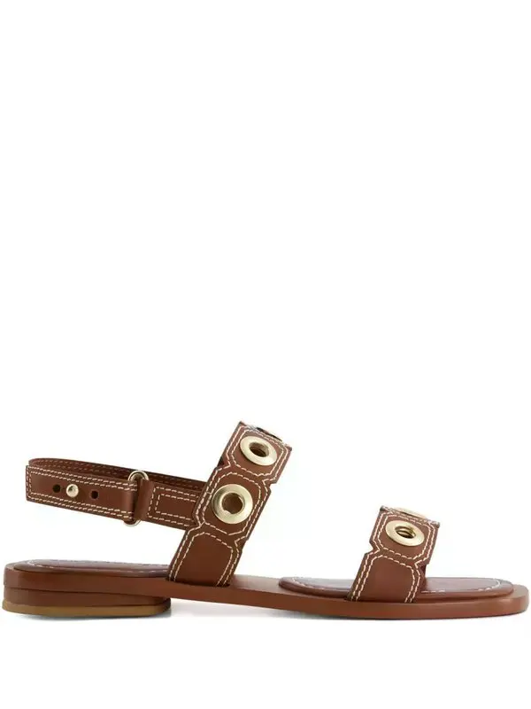 Bernardo Acro Grommet-embellished Sandals - Brown