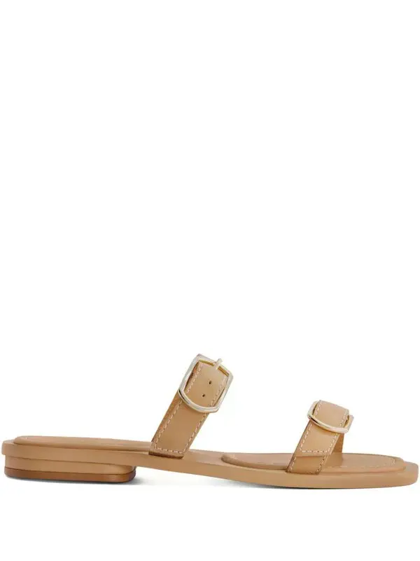 Bernardo Arta Double-buckle Flat Sandals - Brown