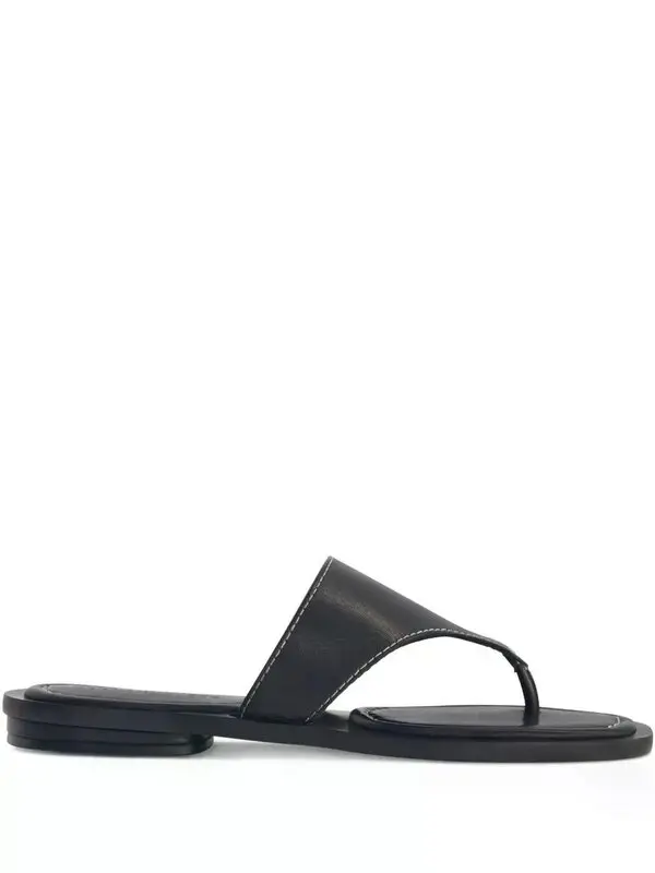 Bernardo Agora Thong Leather Sandals - Black