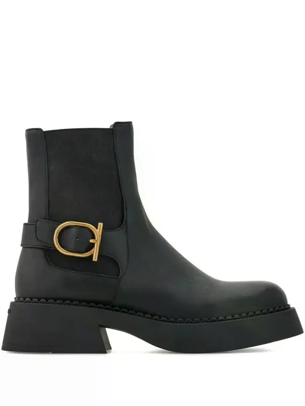 FERRAGAMO Gancini-embellished Ankle Boots