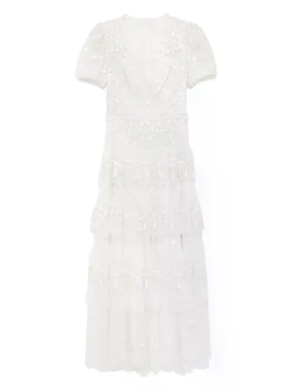 NEEDLE & THREAD Layered Lace Ankle Gown - Neutrals