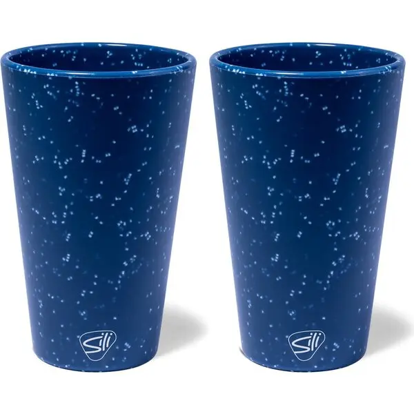 SILIPINT Speckled Silicone Pint Glasses 2 Pack - Blue