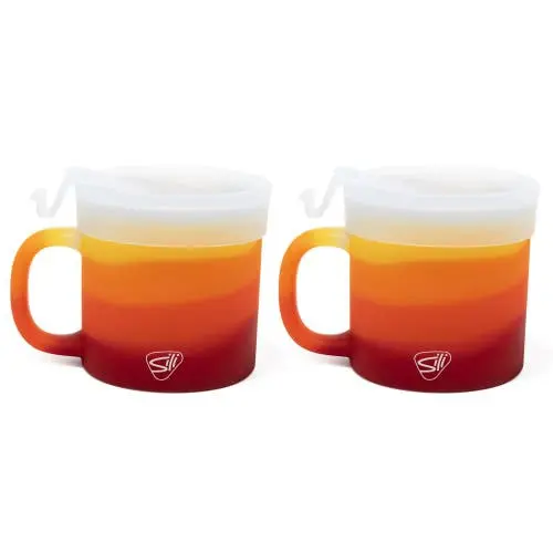 SILIPINT 2 Pack 16oz Silicone Coffee Mug W/ Lid