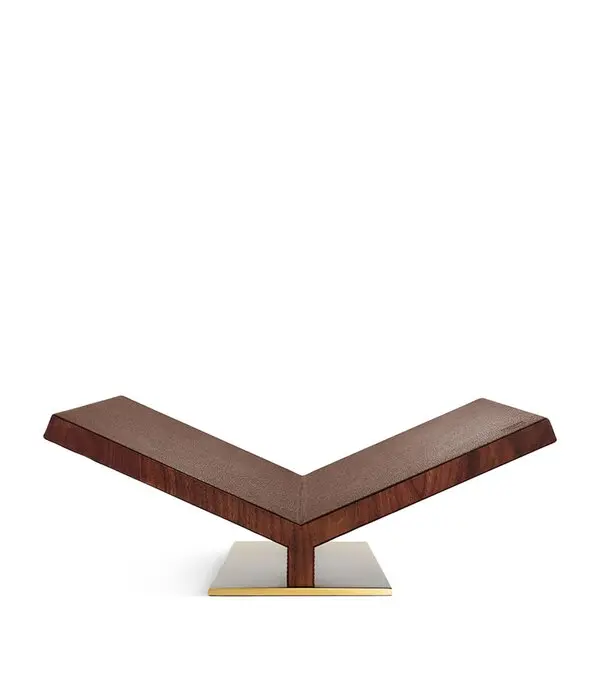 Assouline Walnut-leather Classic Collector Bookstand - Brown