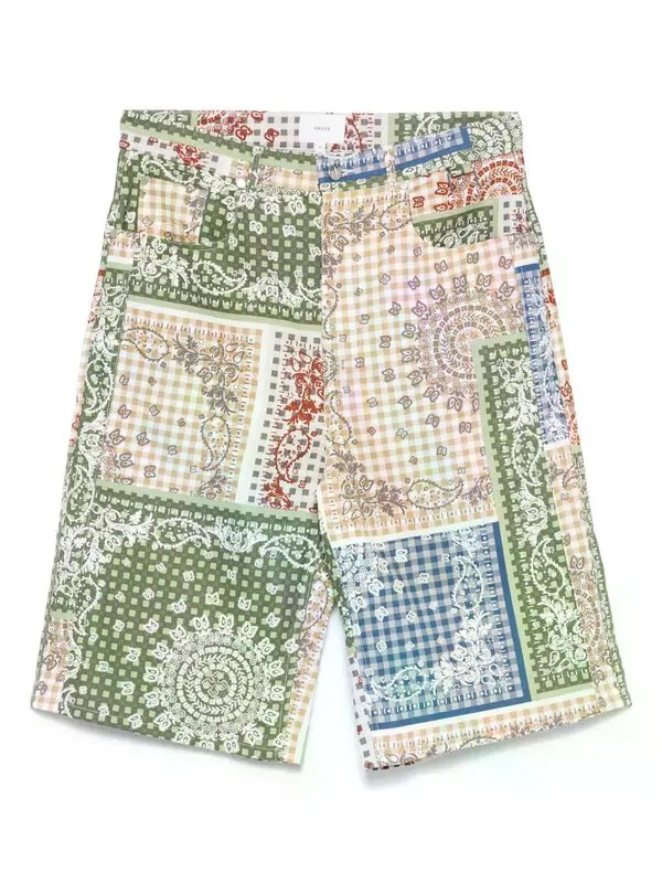 Rhude Bandana Traxedo Shorts - Green