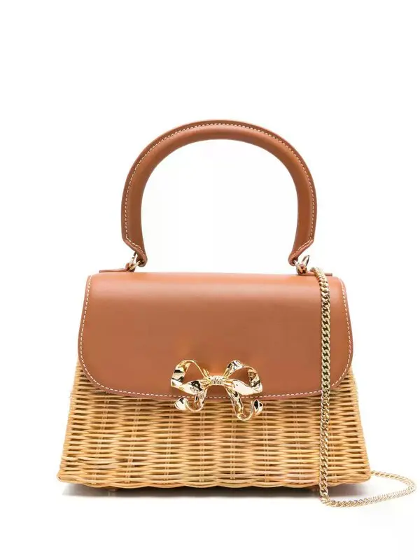 SELF-PORTRAIT Mini Bow Tote Bag - Neutrals
