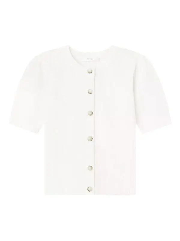 FRAME Ribbed Knit Cardigan - Neutrals