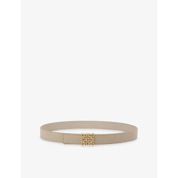 Loewe Anagram Reversible Leather Belt - Clay/gold