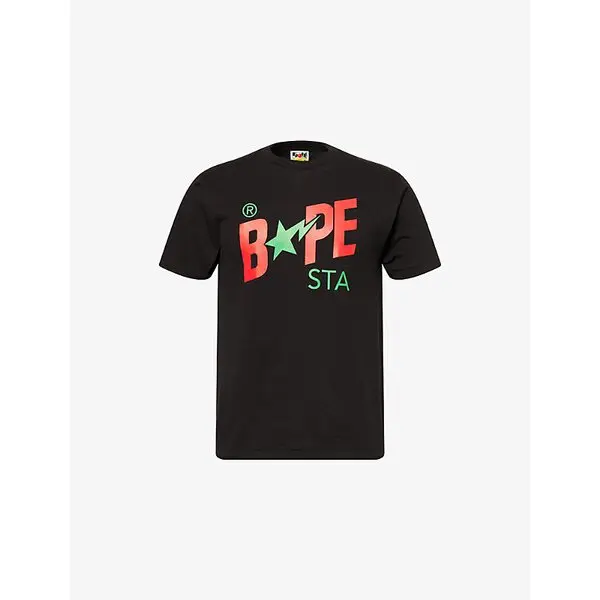 A BATHING APE Star Graphic-print Cotton T-shirt - Black