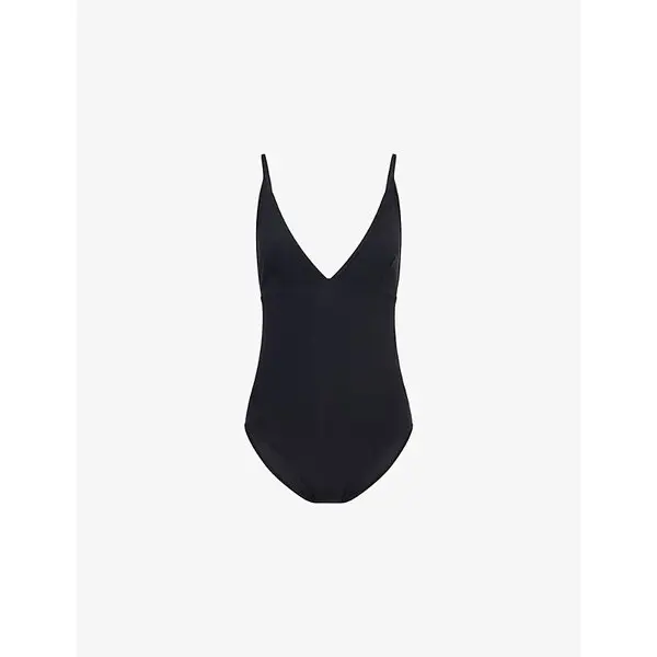 TOTÊME Classic Logo-print Swimsuit - Black