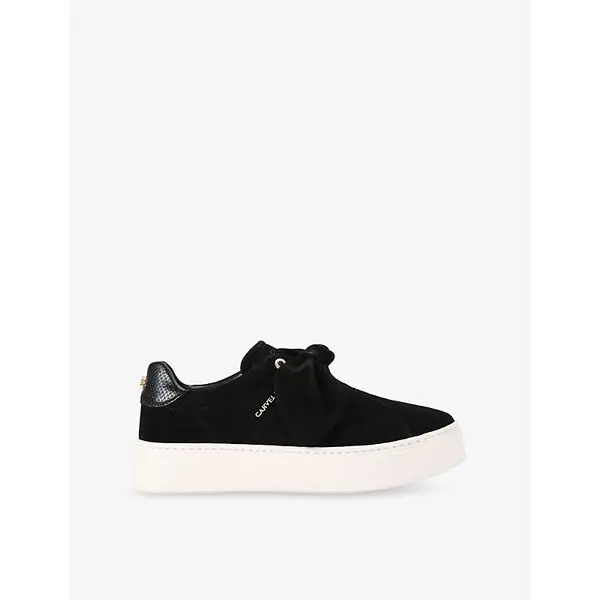Carvela Chiara Bow Suede Low-top Trainers - Black