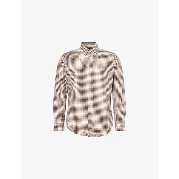Ralph Lauren Logo-embroidered Gingham-print Cotton Shirt - Fall Brown Nevis