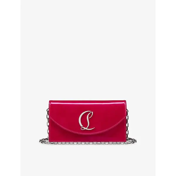 CHRISTIAN LOUBOUTIN Loubi54 Patent-leather Clutch Bag - Pinup/silver