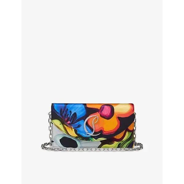 CHRISTIAN LOUBOUTIN Floral-print Clutch Bag - Multi/silver