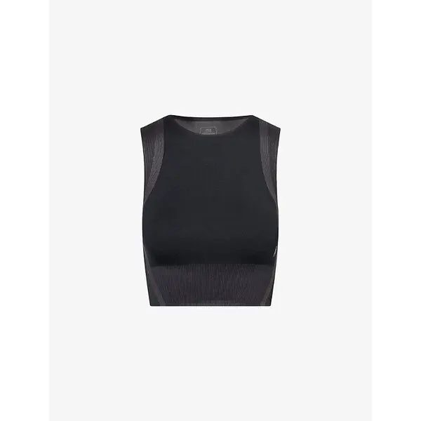 On Studio Cropped Knitted Top - Black Eclipse