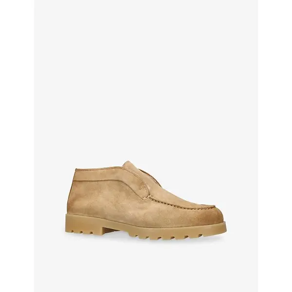 Santoni Shearling-lined Suede Desert Boots