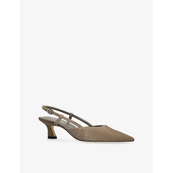 STUART WEITZMAN Vinnie 50 Suede Slingback Courts - Taupe Comb