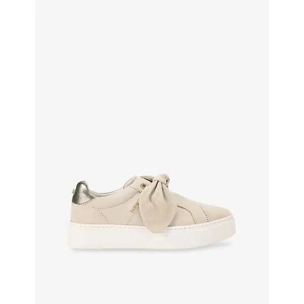 Carvela Chiara Bow Suede Low-top Trainers - Beige