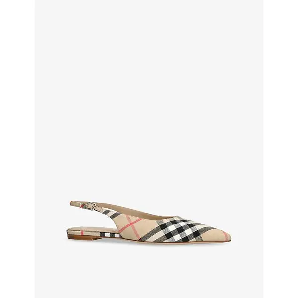 Burberry Sling-back Woven Courts - Tan Comb